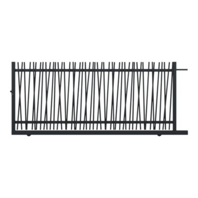 Portail barreaudé coulissant aluminium Neva Klikstrom + motorisation Somfy l.360 x H.160 cm gris ...