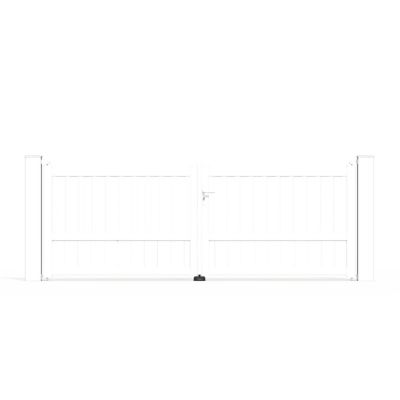 Portail battant en aluminium Duny 3.56X1.20m blanc 9016