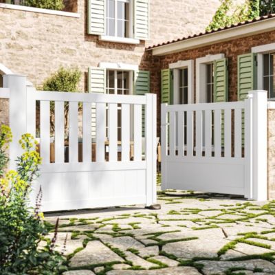 Portail battant en aluminium Duny 3.56X1.20m blanc 9016