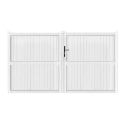 Portail battant manuel PVC blanc structure renforcée H 160 x L 250 cm ...