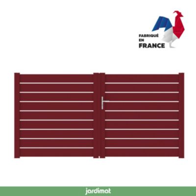 Portail battant rioz 300x152 cm Rouge pourpre cm Rouge pourpre 3004 ...