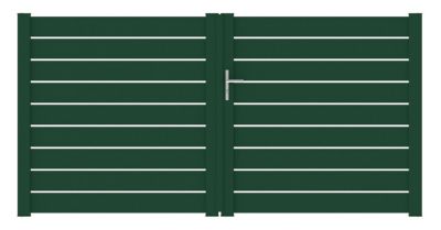 Portail battant rioz 300x152 cm Vert mousse 6005 Jardimat