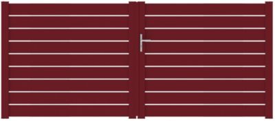 Portail battant rioz 350x152 cm Rouge pourpre cm Rouge pourpre 3004 ...