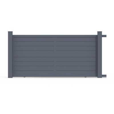 Portail coulissant en aluminium Ily 3.56X1.77m gris anthracite 7016