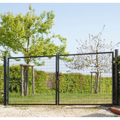 Portail grillagé Square passage 4m ht 1m20 gris anthracite