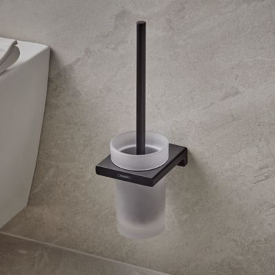 Porte-brosse WC mural noir mat Hansgrohe