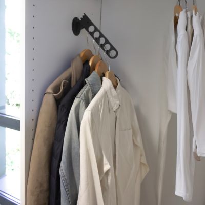 Porte cintre mural noir rabattable 5 trous Box & Beyond