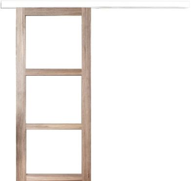 Porte Coulissante Frake Vitrage Transparent H204 X L73 + Rail Bandeau ...