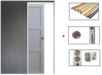 porte Coulissante Greyria Gris Clair 3 Panneaux Ral7035 H204 X L73 ...