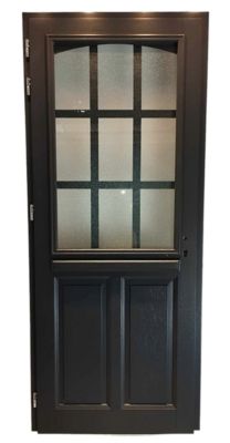 Porte D'entrée Bois Vitrée Alicia Gris Anthr., H.215xl.90 Cm Côte ...