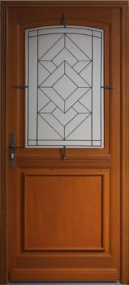 Porte D'entrée Bois Vitrée Elma, H215 X L90 Cm Côte Tableau, P.droit Gd ...