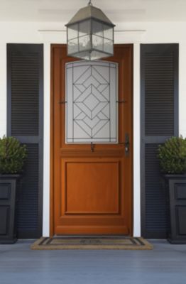 Porte D'entrée Bois Vitrée Elma, H215 X L90 Cm Côte Tableau P.gauche Gd ...