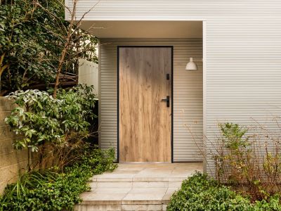 Porte d'entrée en acier pleine H207 x L100 cm effet chêne - épaisseur ...