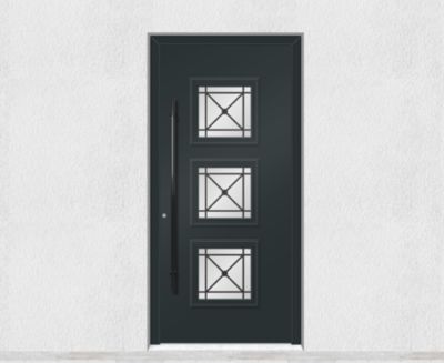 Porte d'entrée en aluminium TRADITIONAL DESIGN 5103-1140-8 RAL 7016 Ep.70mm