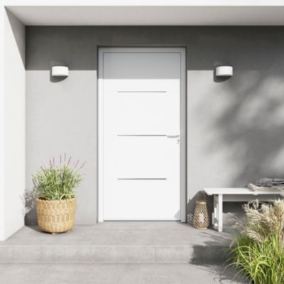 Porte d'entrée FORTIA alu blanc RAL 9003 Leme 96 x h.218 cm poussant gauche
