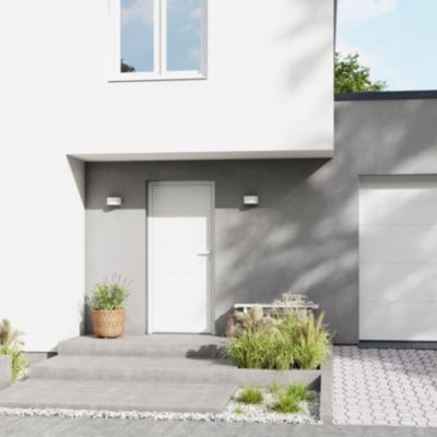Porte d'entrée FORTIA alu blanc RAL 9003 Madryn 96 x h.218 cm poussant ...