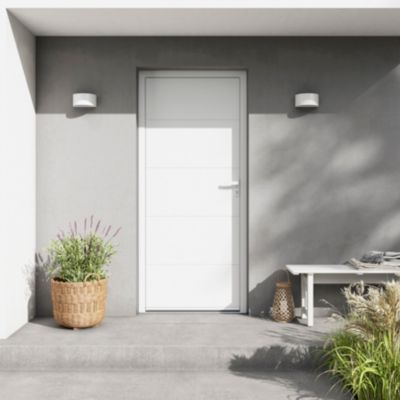 Porte d'entrée FORTIA alu blanc RAL 9003 Madryn 96 x h.218 cm poussant ...