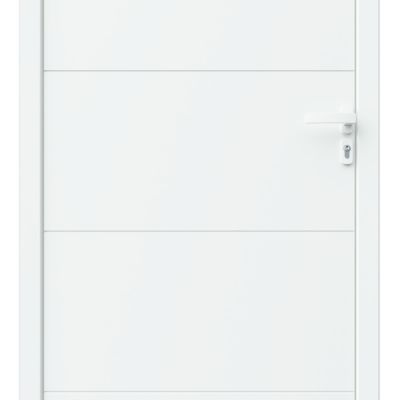 Porte d'entrée FORTIA alu blanc RAL 9003 Madryn 96 x h.218 cm poussant ...