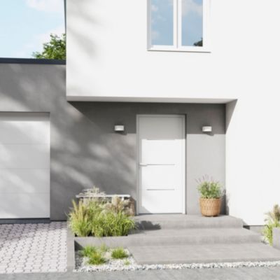 Porte d'entrée FORTIA alu Leme blanc RAL 9003 96 x h.218 cm poussant droit