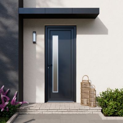 Porte d'entrée FORTIA pvc anthracite RAL 7016 Gatteo 96 x h.218 cm ...