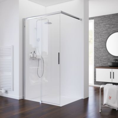 Porte de douche coulissante ouverture gauche l.100 x H.200 cm, verre ...