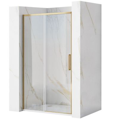 Porte de douche coulissante REA Rapid Slide Brushed Gold 120 | Castorama