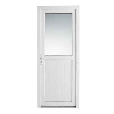 Porte de service pvc 1/2 vitrée Servicio 90 x h.205 cm poussant droit ...