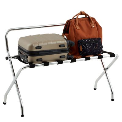 Porte-valise VALISE, structure pliable en métal chromé