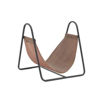 Portebûches en métal et cuir 40 x 40 x 40 Type: Porte-buches | Castorama