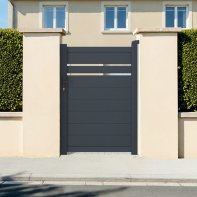 Portillon 1m CIMONE H.140cm aluminium gris