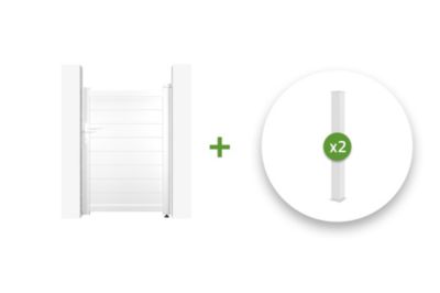 Portillon 1m EIGER H.140cm + 2 Poteaux H.166cm aluminium blanc