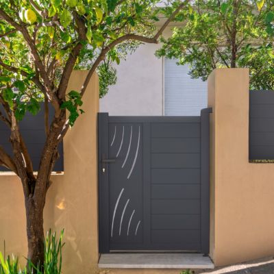 Portillon 1m VELETA H.140cm aluminium gris