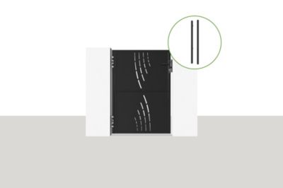 Portillon acier 1M NALI VELETA H.140cm Noir mat + 2 poteaux acier DARIO