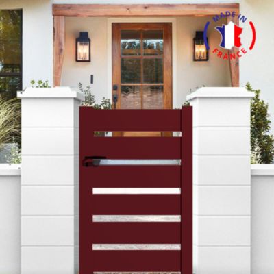 Portillon alu SAH en kit dim. L.1000 (entre piliers) x H.1740 mm Rouge ...
