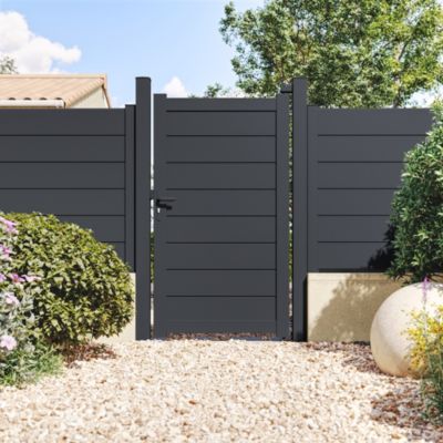 Portillon Belty en aluminium ILY - 99 x h.186 cm - Gris