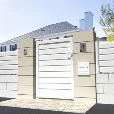 Portillon brise-vue L 1000 x H 1407 mm (Blanc RAL9010)