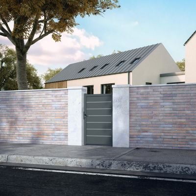 Portillon Marcq aluminium gris RAL 7016 l.100 x H.164,8 cm 4ALU