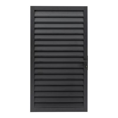 Portillon persienné Neva l.93 x H.171 cm Aluminium anthracite | Castorama