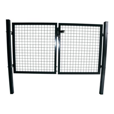 Portillon pour clôture grillagée à poteaux carrés coloris anthracite L ...