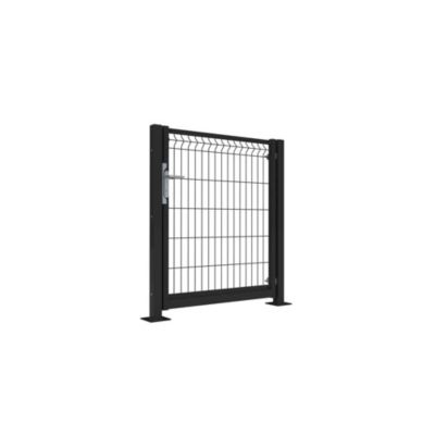 Portillon pour cloture grillagée Axyle noir H.120 cm | Castorama
