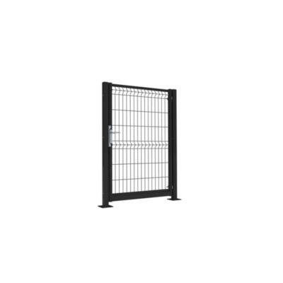 Portillon pour cloture grillagée Axyle noir H.150 cm