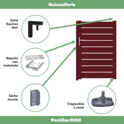 Portillon rioz 100x152 cm Rouge pourpre cm Rouge pourpre 3004 Jardimat