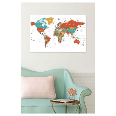 Poster intissé RED MAP 90 x 60 cm - Décoration intérieure HD | Castorama