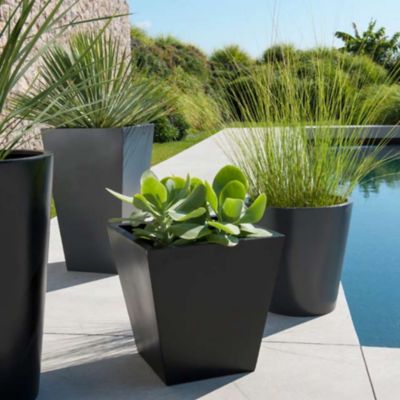 Pot bas rond Doz ø35 cm gris | Castorama