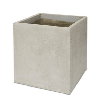 Pot carré ciment Blooma Hoa gris clair 50 x 50 x h.50 cm | Castorama