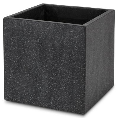 Pot carré ciment Blooma Hoa gris foncé 40 x 40 x h.40 cm | Castorama