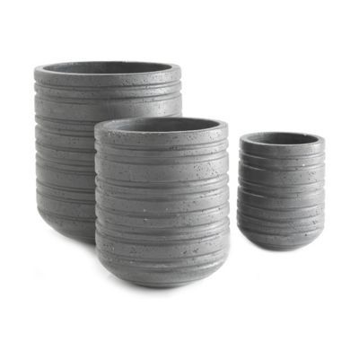 Pot ciment Relief gris Ø27 x h.33 cm | Castorama