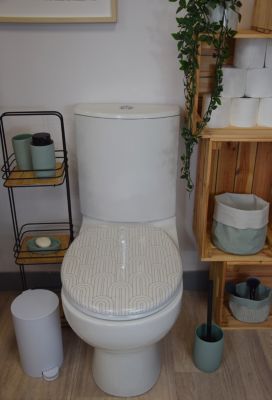 Pot et balai WC, coloris vert d'eau, Zen