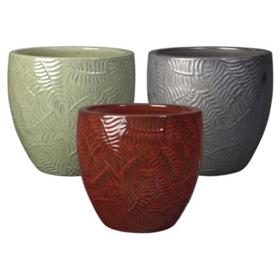 Pot Japandi en terre cuite émaillée artisanale diametre 23 CM Deroma