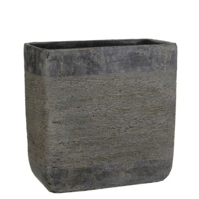 Pot rectangulaire ciment Kane gris 28 x 14 x h.20 cm | Castorama